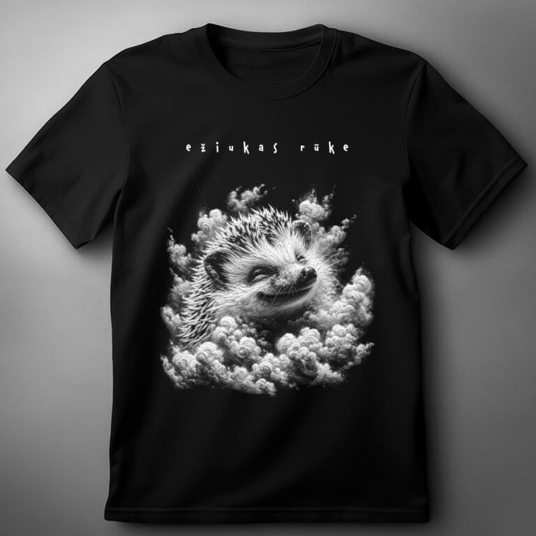 Ežiukas rūke | Marškinėliai, džemperiai - PrintPrint.lt